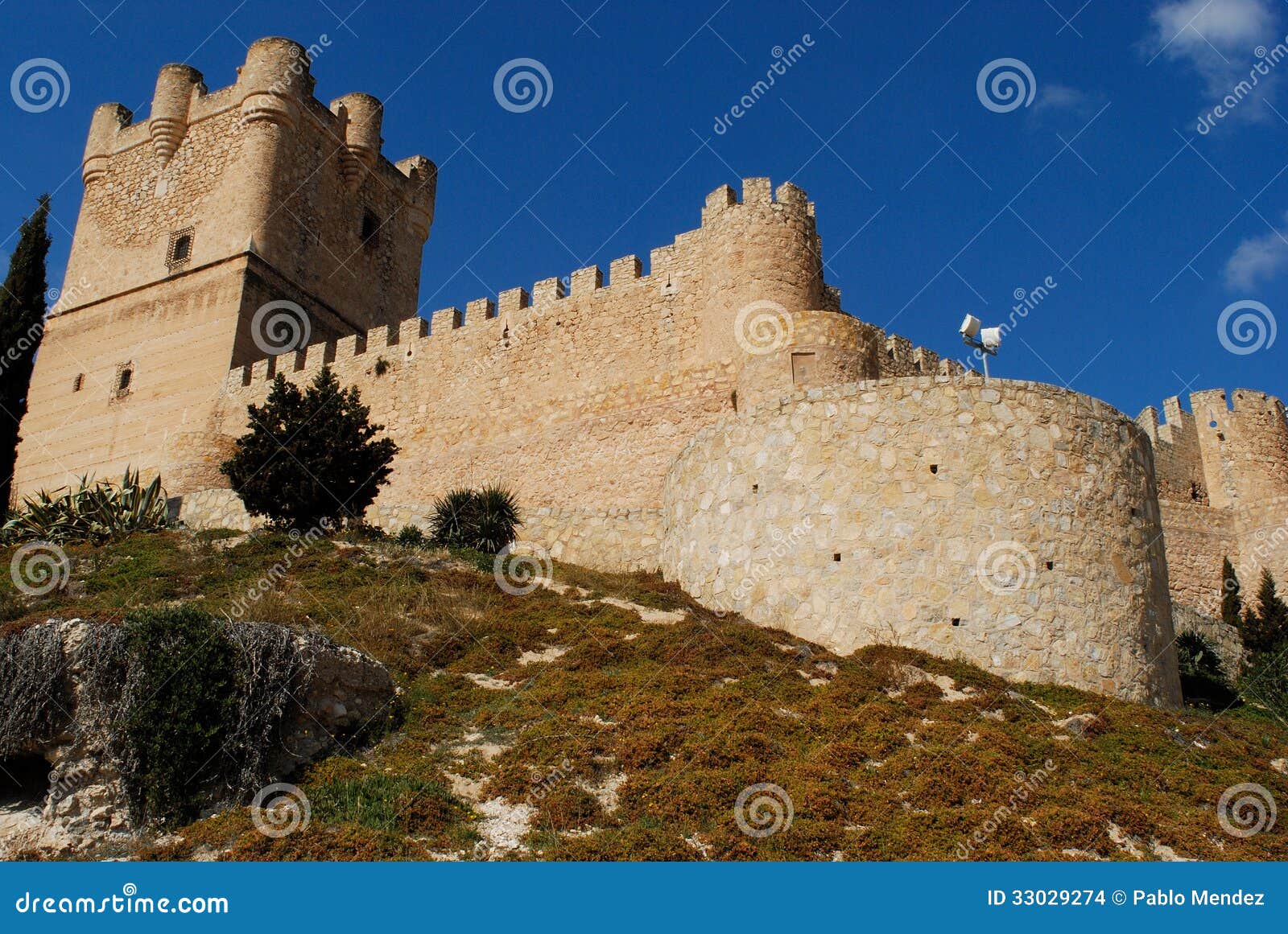 Castle of Villena, Alicante, Spain Stock Photo - Image of hills, field ...
