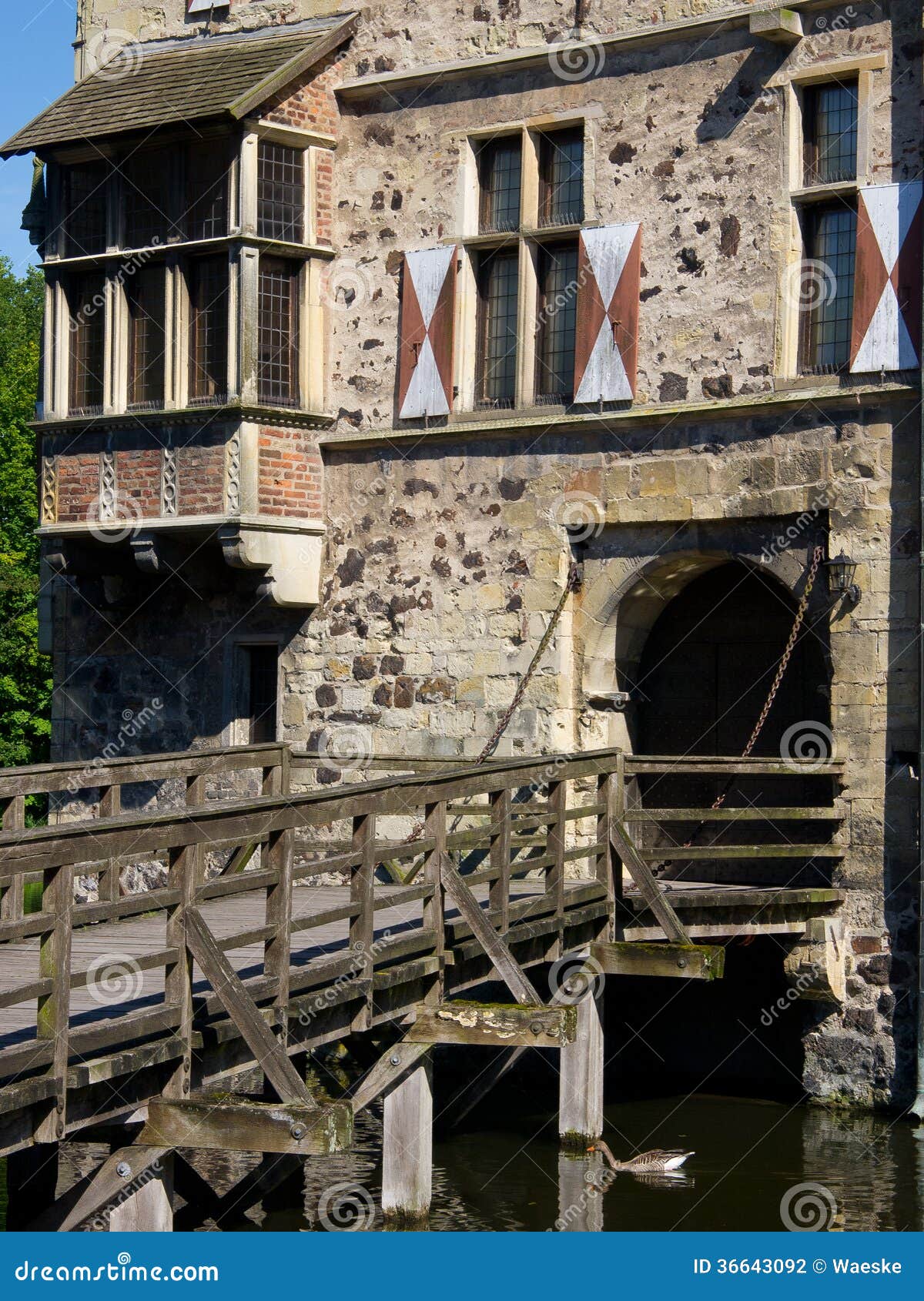 Castle Vischering stock photo. Image of bridge, trees - 36643092
