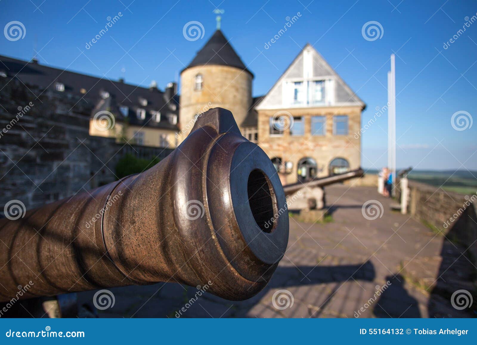 Castle Waldeck Germany with Historic Cannon Stock Photo - Image of ...
