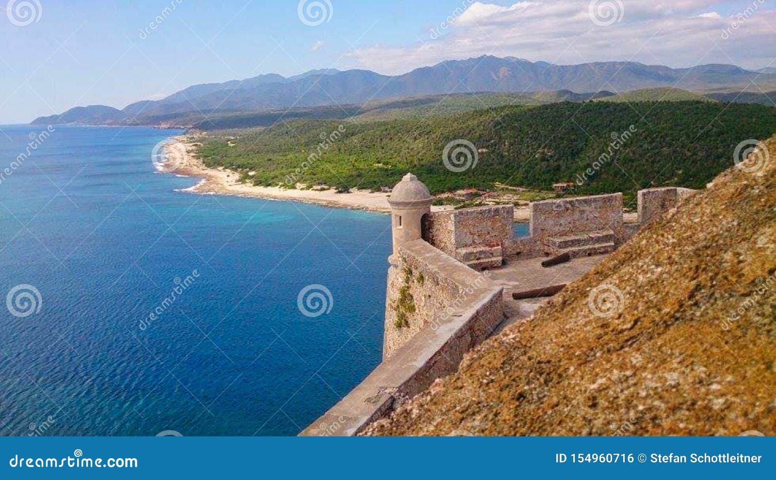 A Castle Wall on the Coastline Stock Photo - Image of castle, resort ...