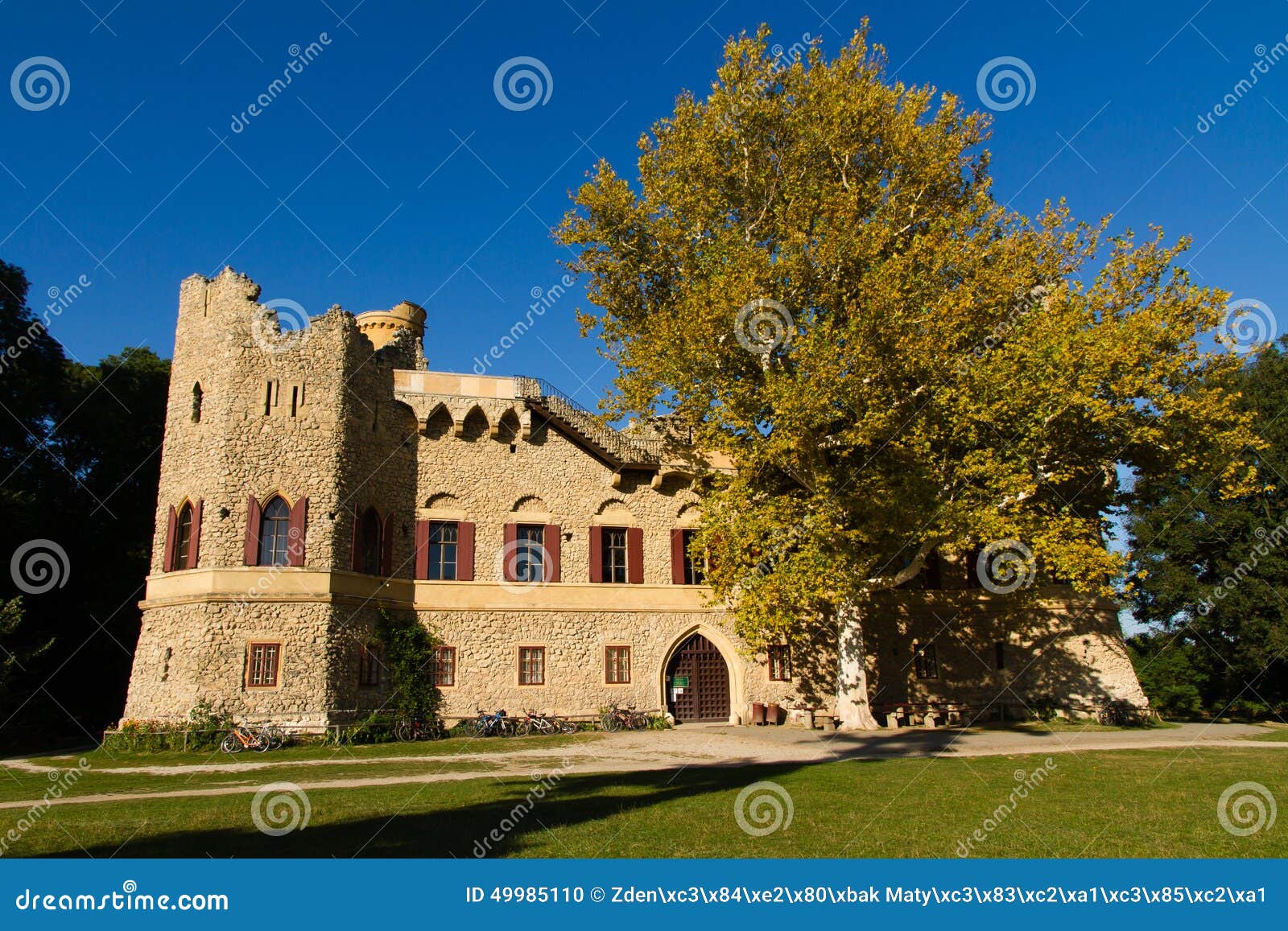 Castle Wall with Gothic Red Castle Window- Lednice Stock Photo - Image ...