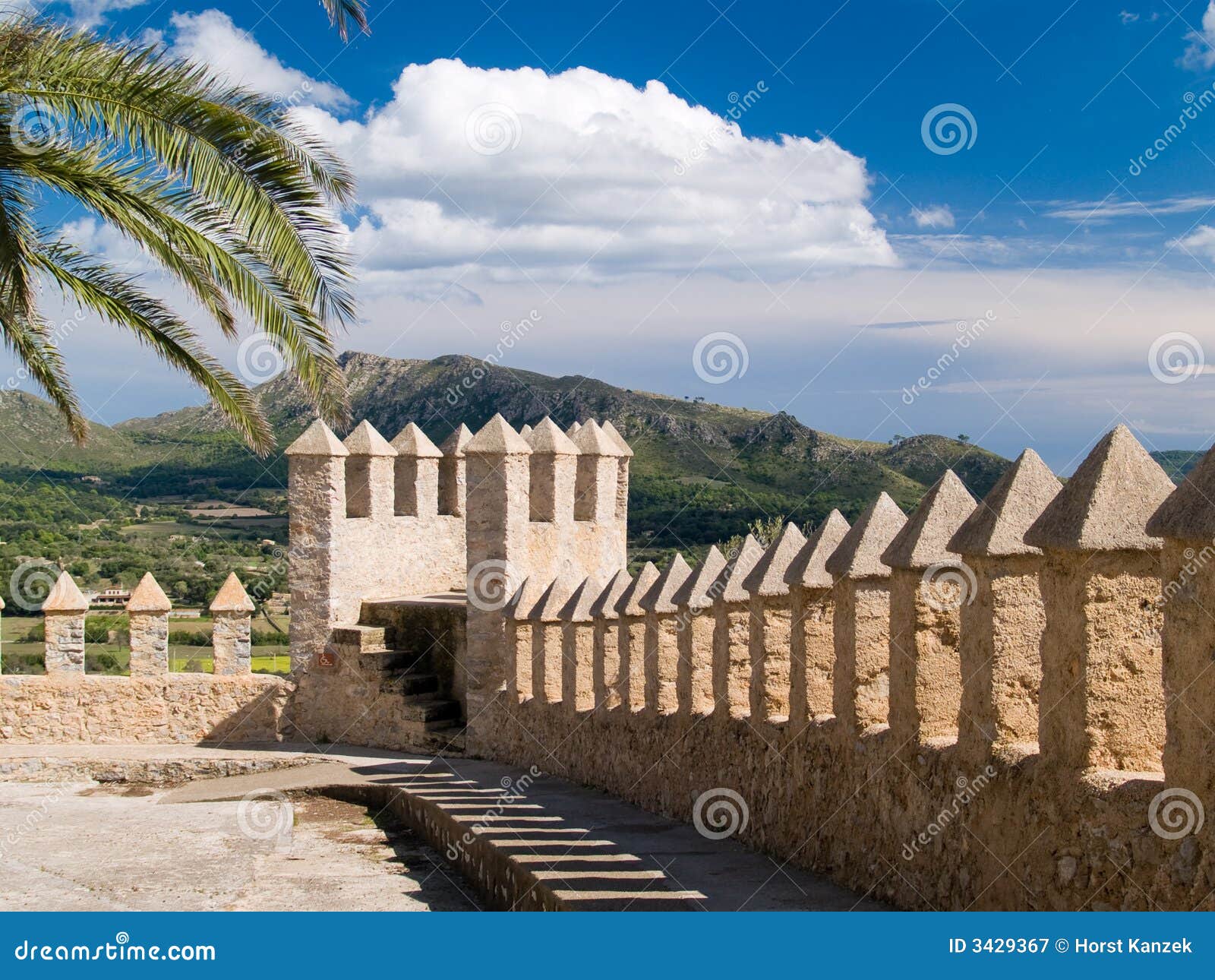 Castle wall with landscape stock image. Image of defense - 3429367