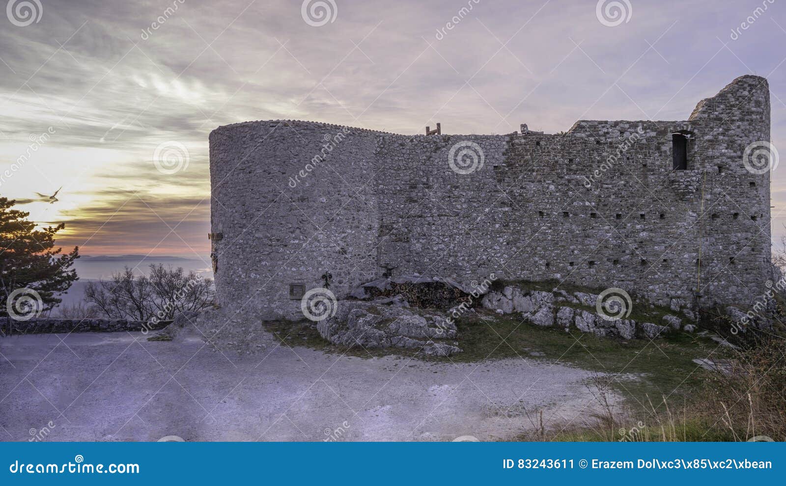 Castle Wall with Tower Background. Stock Image - Image of socerb, wall ...