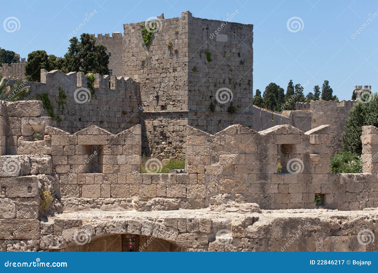 Castle walls stock image. Image of blue, castle, islands - 22846217