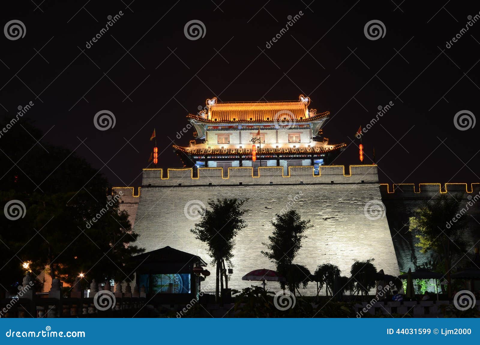 Castle walls at night stock image. Image of traval, table - 44031599