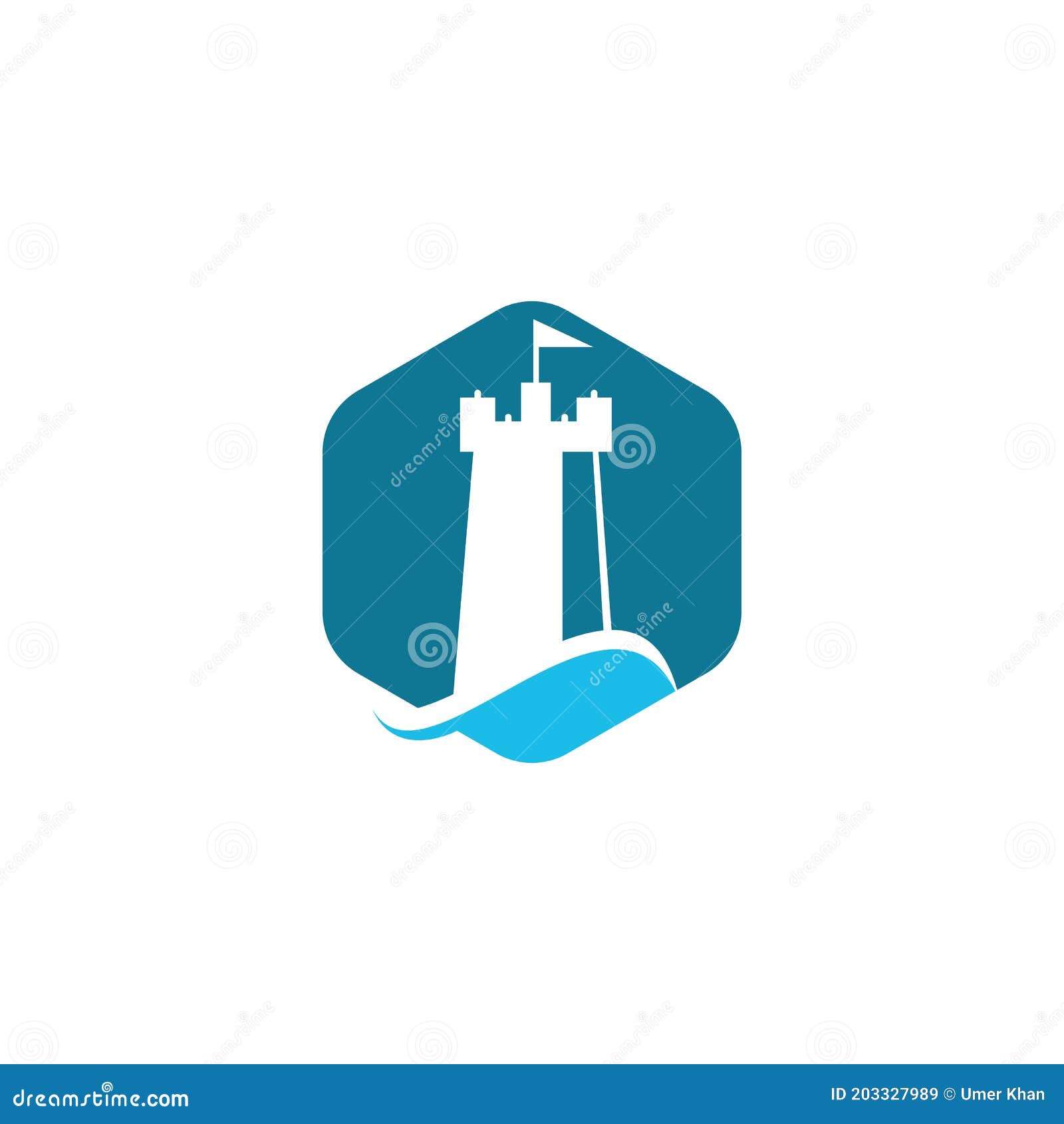 Castle Wave Logo Vector Icon Illustration. Stock Vector - Illustration ...