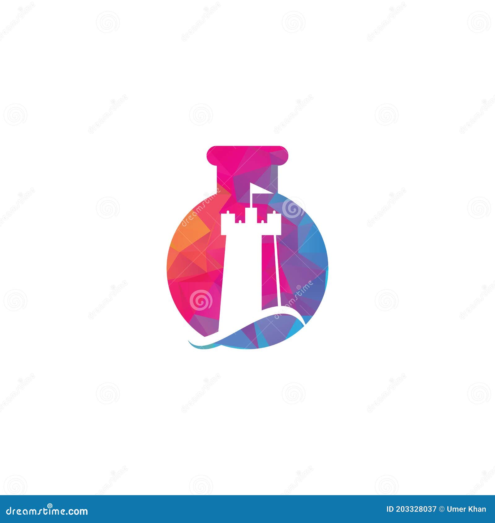 Castle Wave Logo Vector Icon Illustration. Stock Vector - Illustration ...