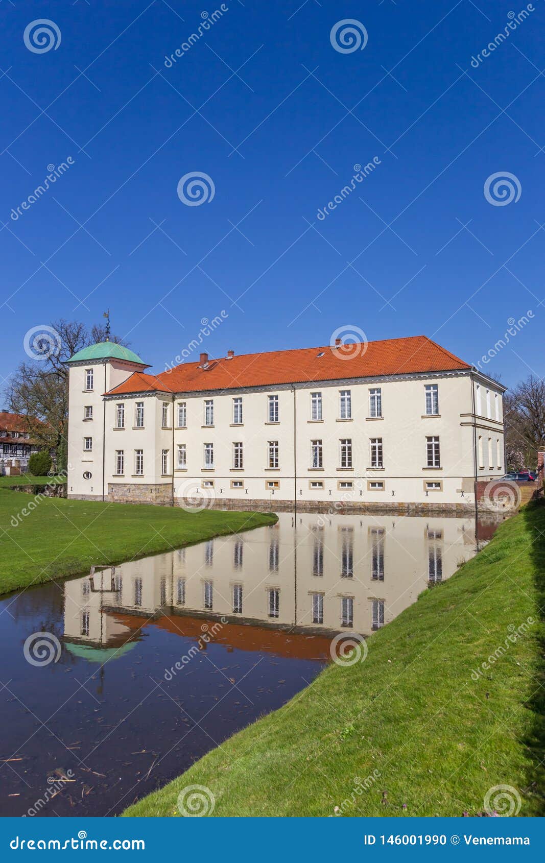 Castle Westerholt with Reflection in the Water Stock Photo - Image of ...