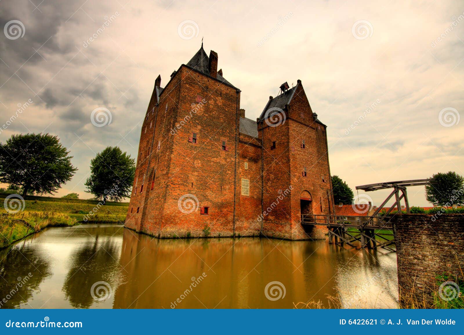 A castle wide angle view stock image. Image of loevestein - 6422621