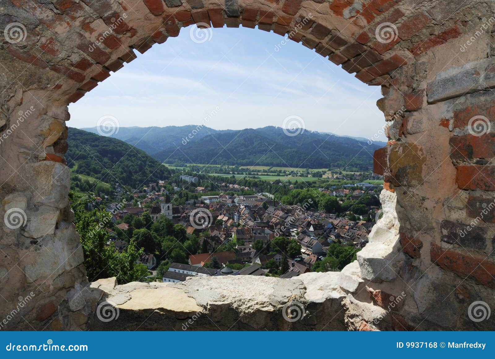 Castle Window In A Medieval Style. Double Arched Window On A Facade Of ...