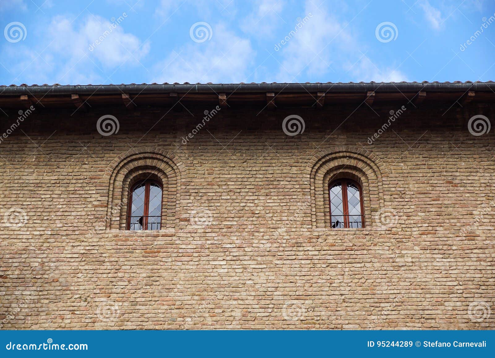 Castle Window in a Medieval Style. Double Arched Window on a Facade of ...