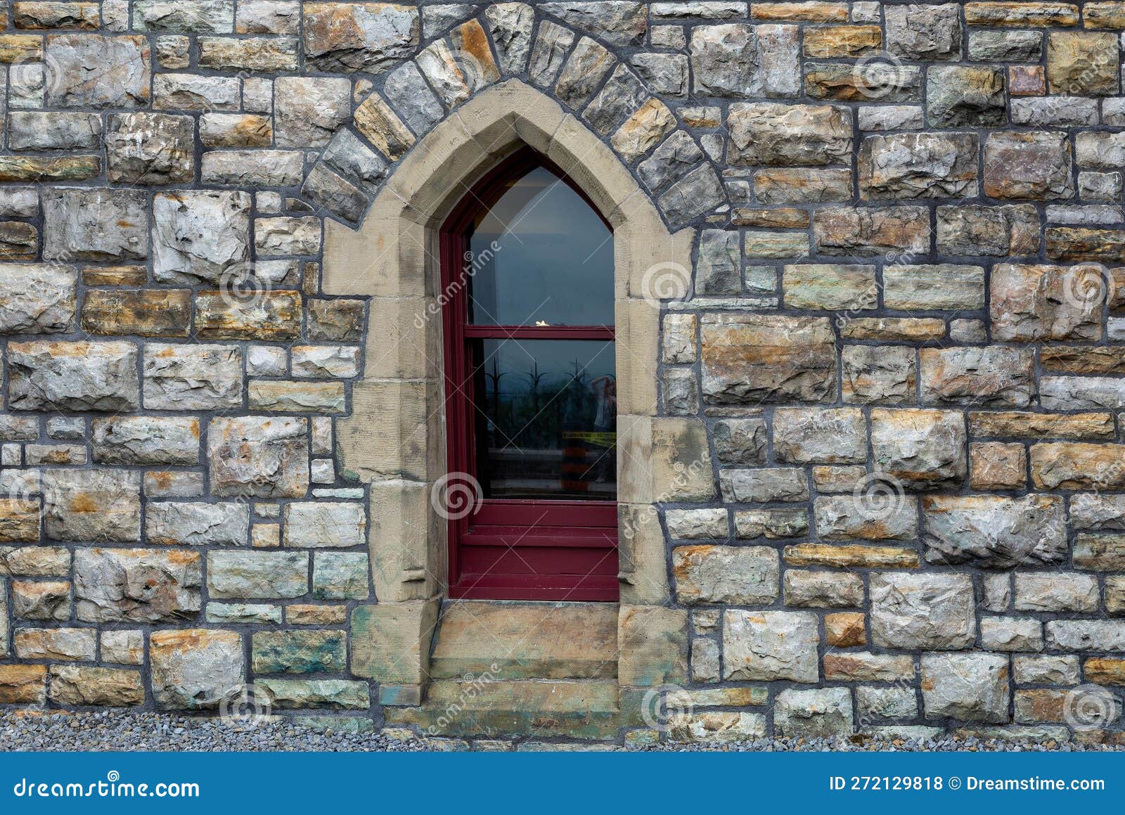 Castle Window on a Stone Wall Stock Photo - Image of isolated, exterior ...