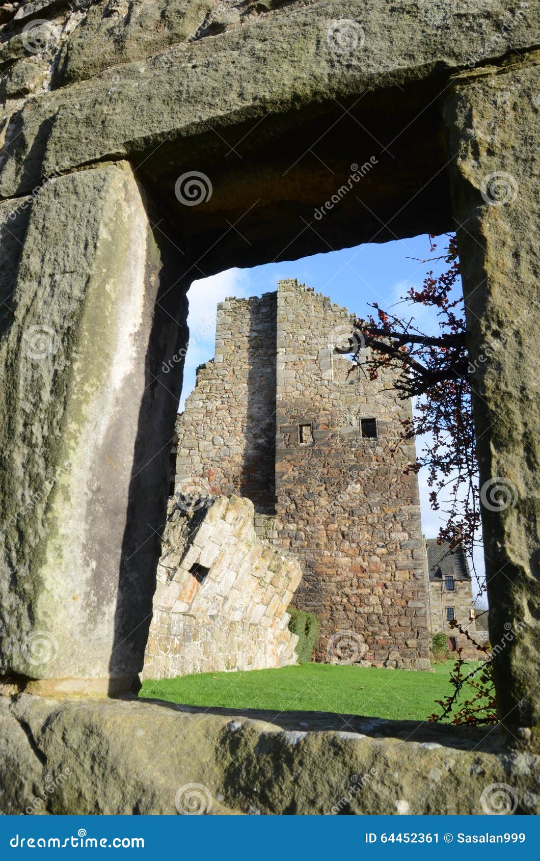 Castle through Window stock image. Image of aberdour - 64452361