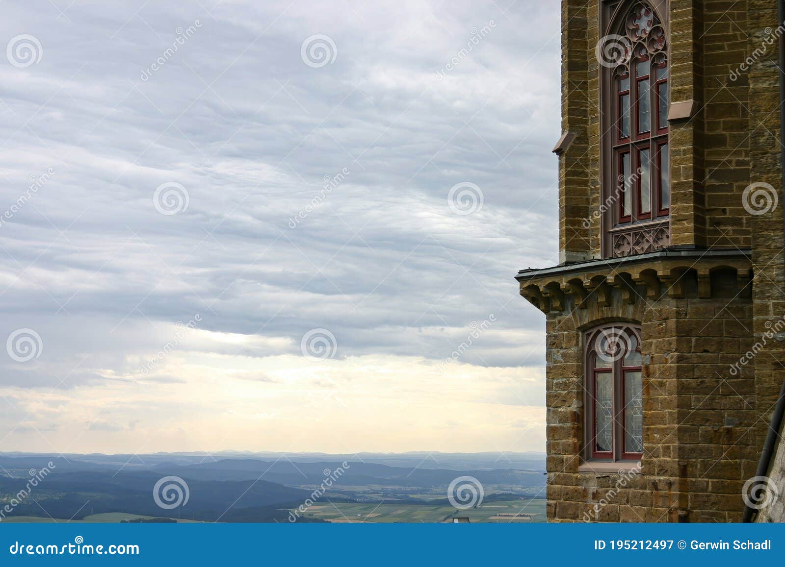 Castle Window with a View of the Valley, Hohenzollern Castle Stock ...