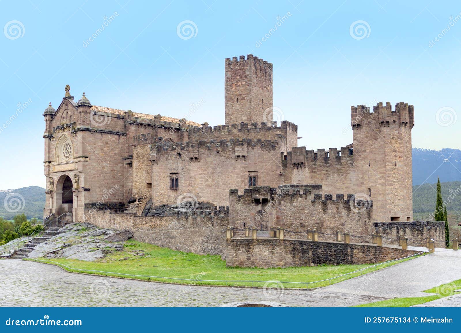 Castle of Xavier is Located on a Hill in Navarre Stock Photo - Image of ...