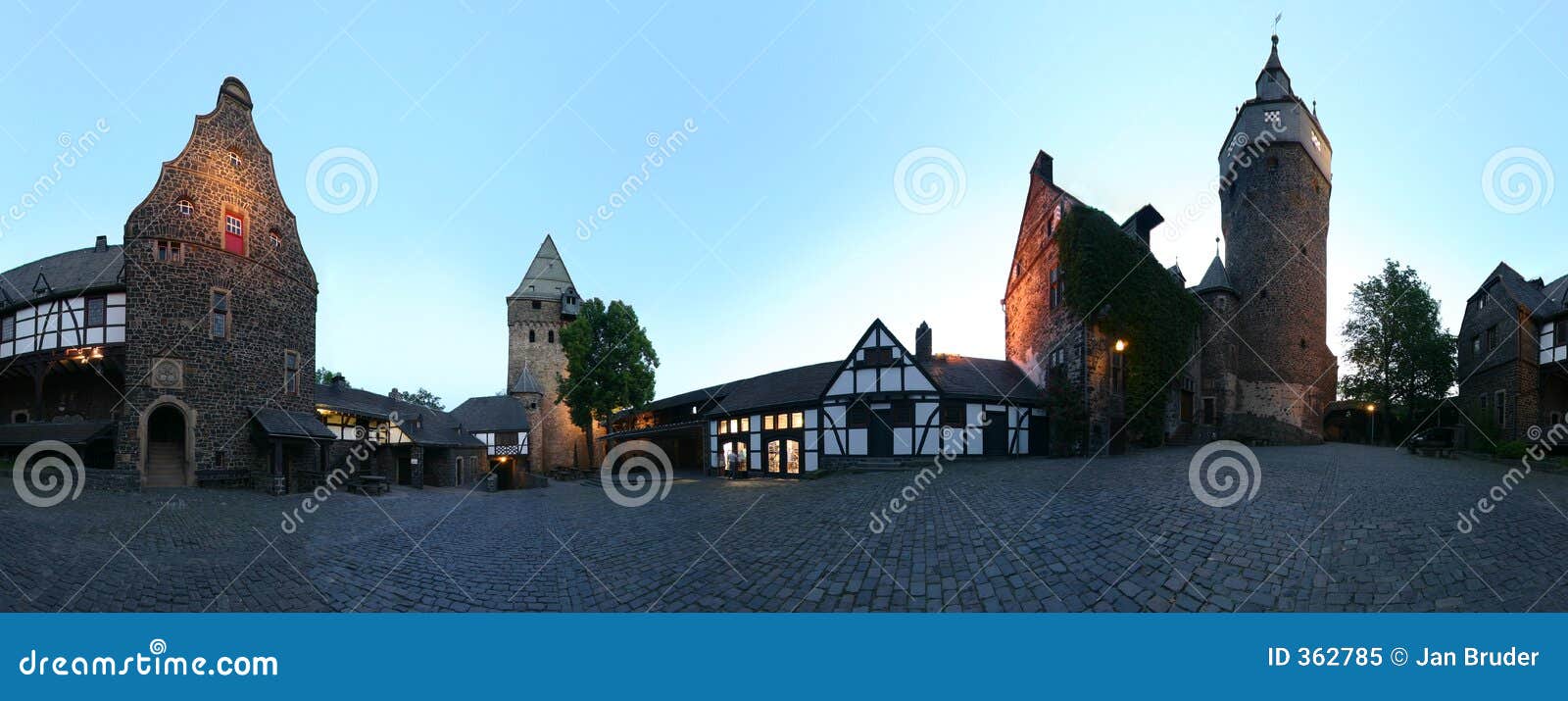 Castle Yard 360 Panorama stock image. Image of knight, royalty - 362785