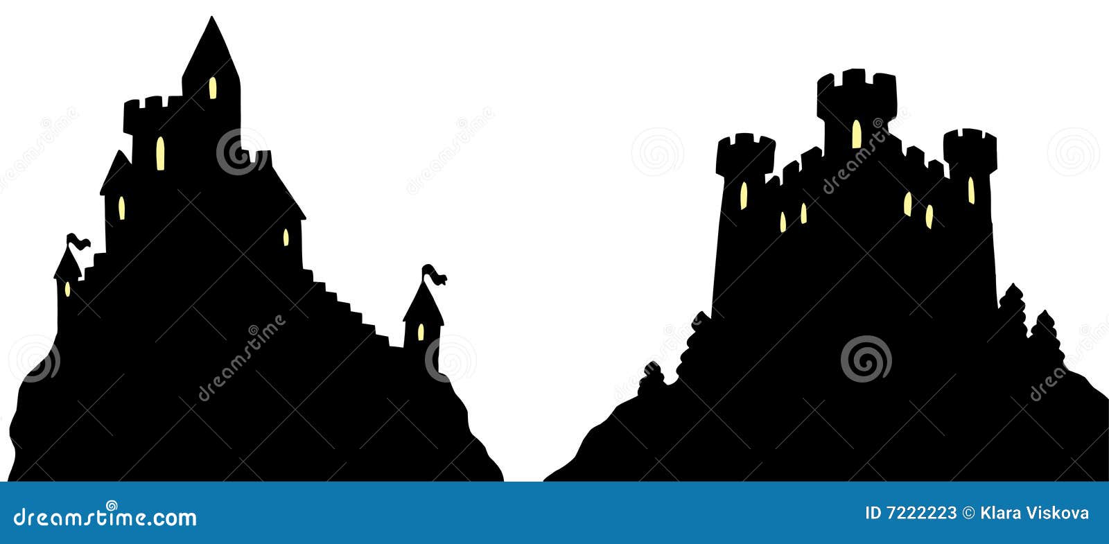 Castles Silhouettes Set Cartoon Vector | CartoonDealer.com #109838971