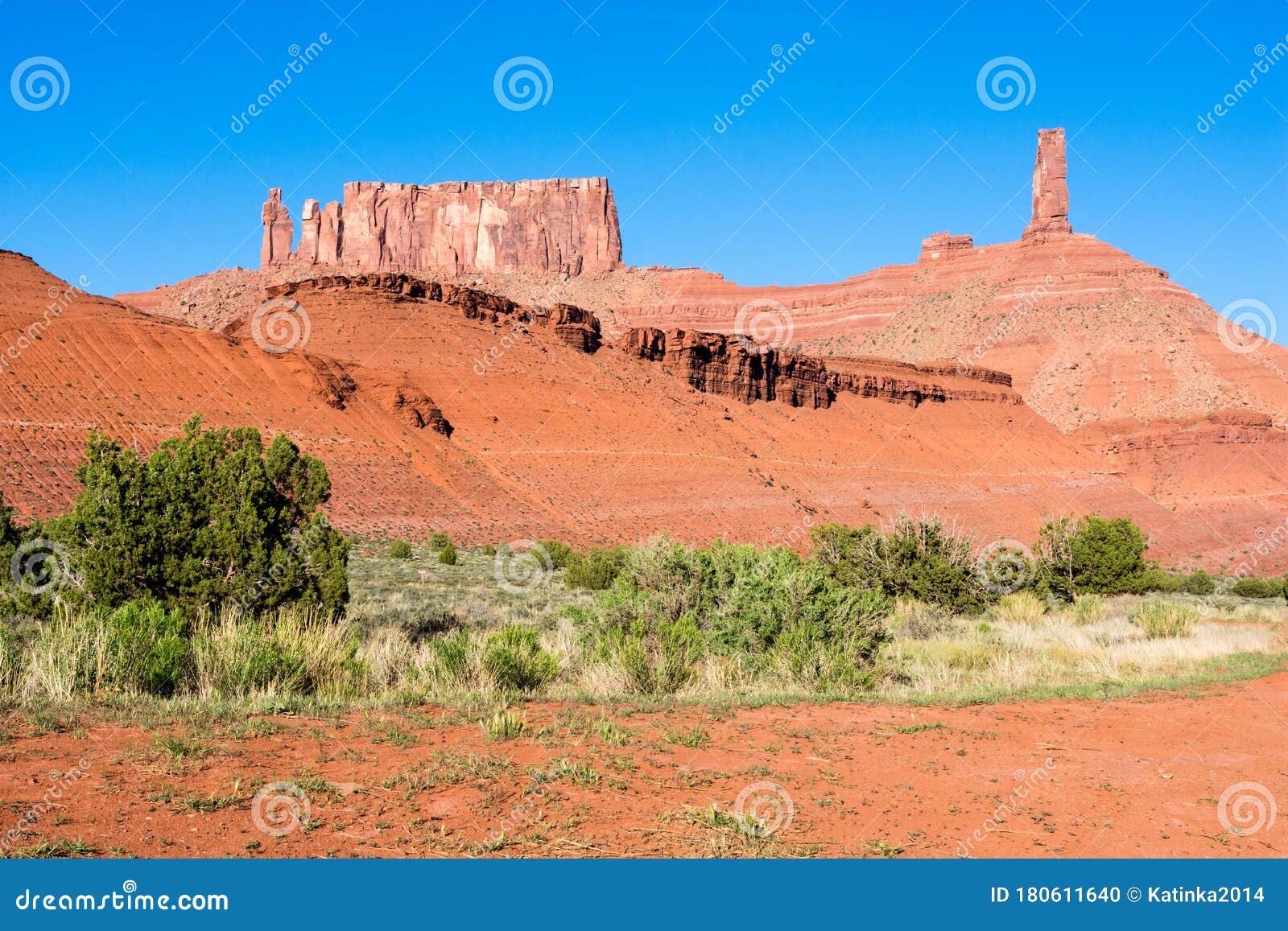 Castleton Tower Rock Formation in Castle Valley Stock Photo - Image of ...
