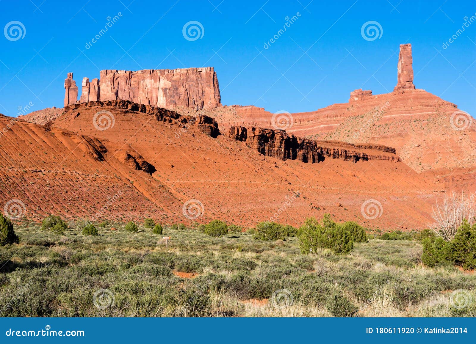 Castleton Tower Rock Formation in Castle Valley Stock Photo - Image of ...