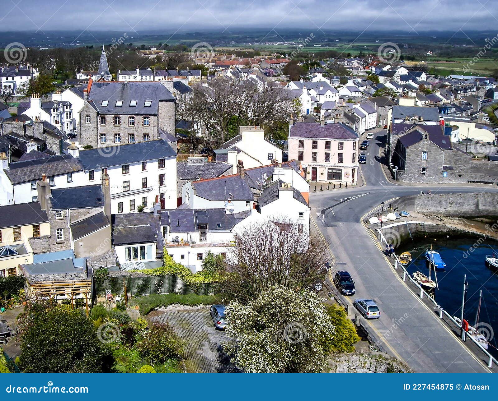 Castletown from the castle stock image. Image of townscape - 227454875