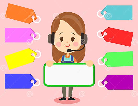 Customer Service on White Background Vector. Stock Vector ...