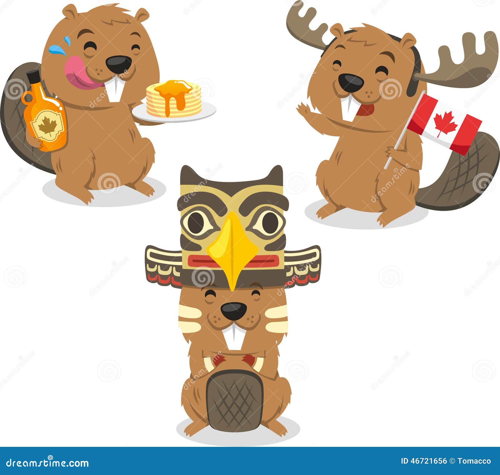 Castor Canadien Tenant Le Drapeau De Canada Illustration Stock ...