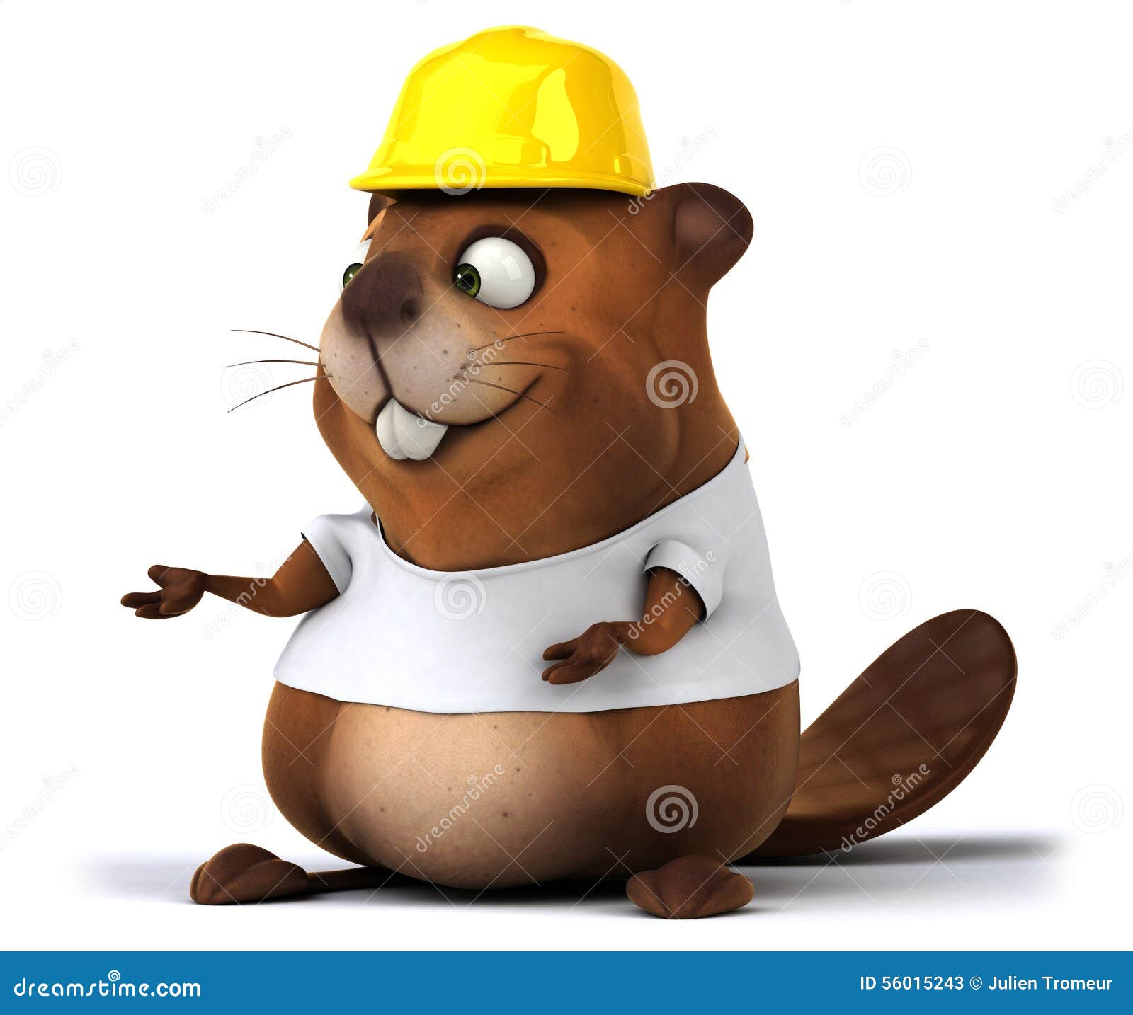 Castor Com Um Tshirt Branco Ilustração Stock - Ilustração de branco ...