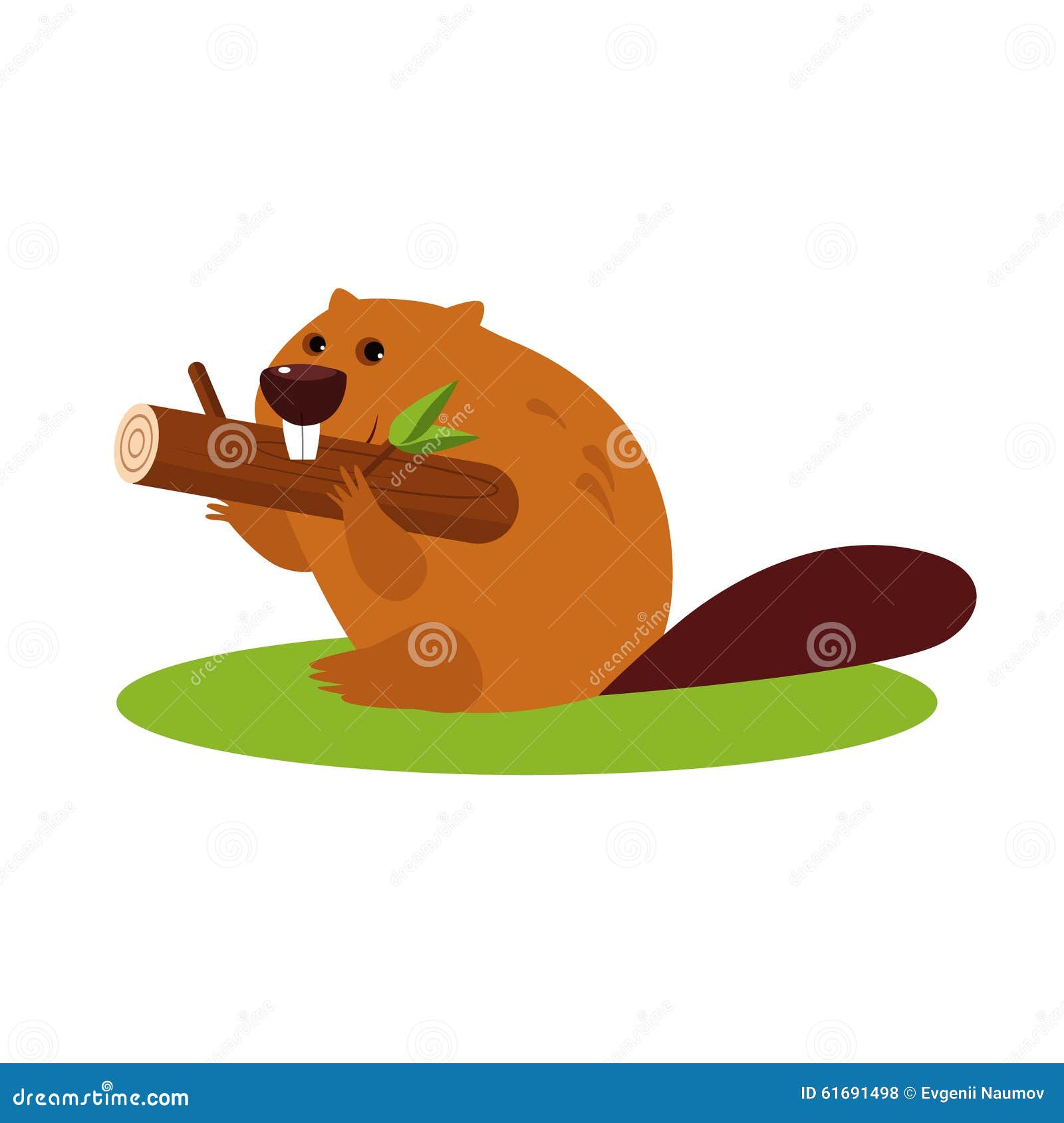 Castor De La Historieta Con Una Madera Ejemplo Del Vector En ...