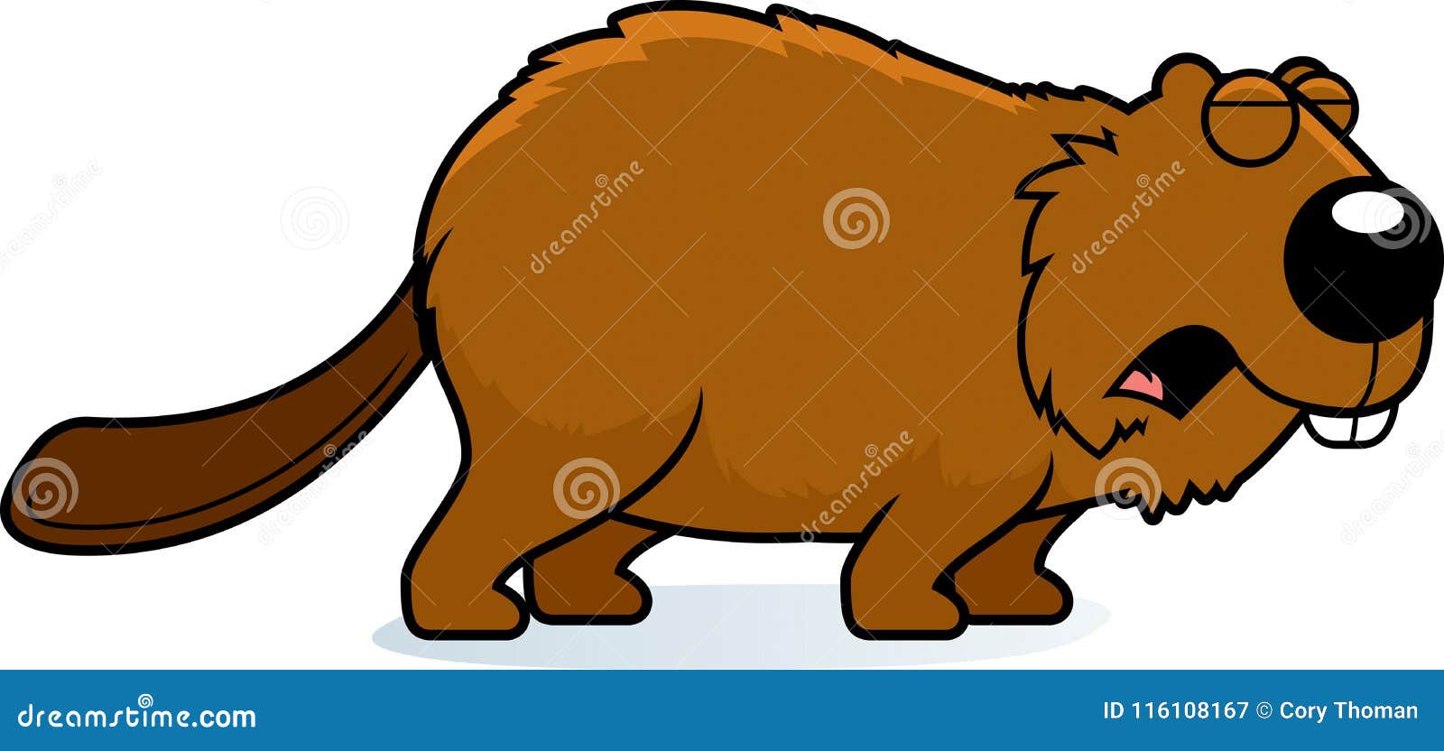 Castor Dos Desenhos Animados Que Urra Ilustração do Vetor - Ilustração ...