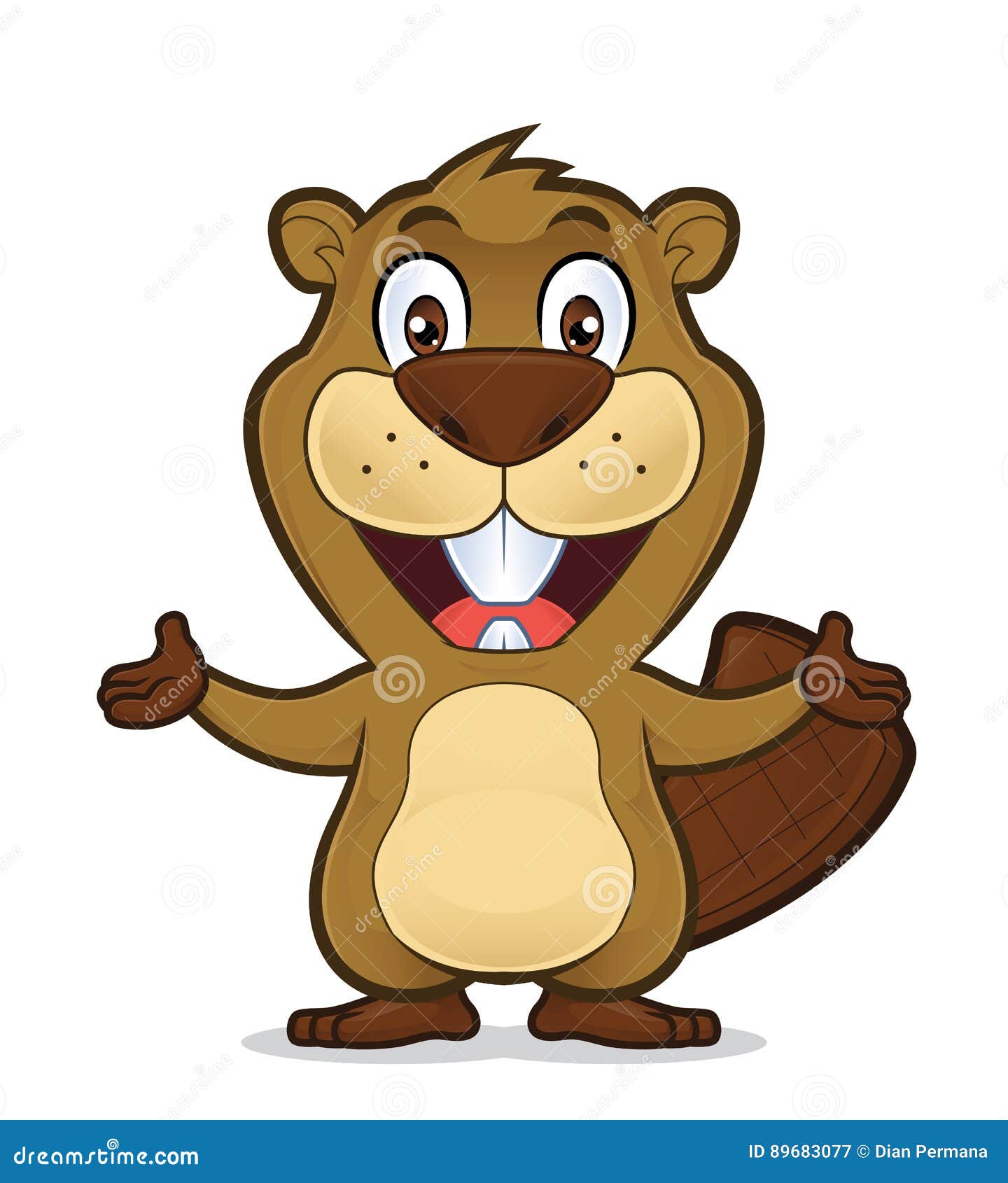 Castor En Gesto Que Da La Bienvenida Ilustración del Vector ...