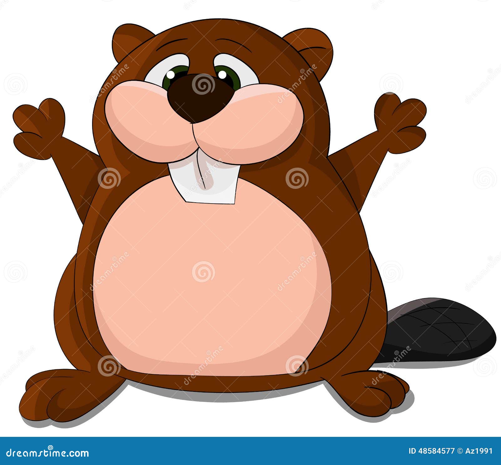 Castor Lindo De La Historieta Stock de ilustración - Ilustración de ...