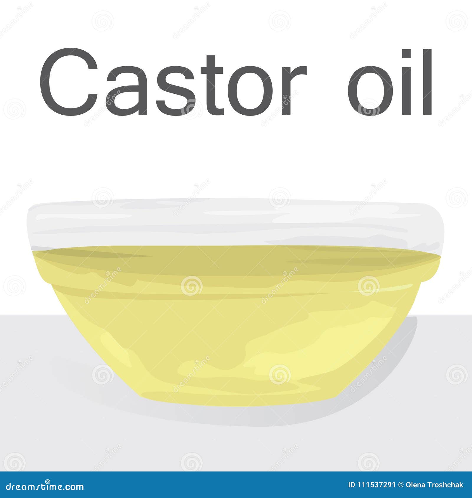 Castor oil in a bowl stock vector. Illustration of white - 111537291