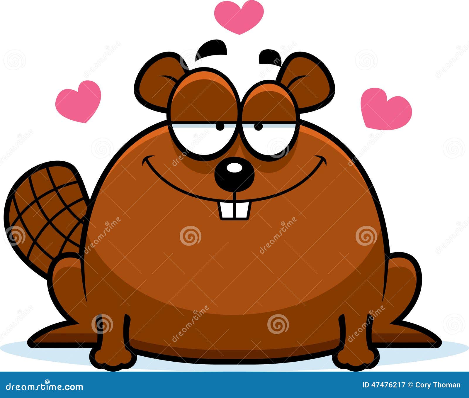 Castor pequeno no amor ilustração do vetor. Ilustração de arte - 47476217