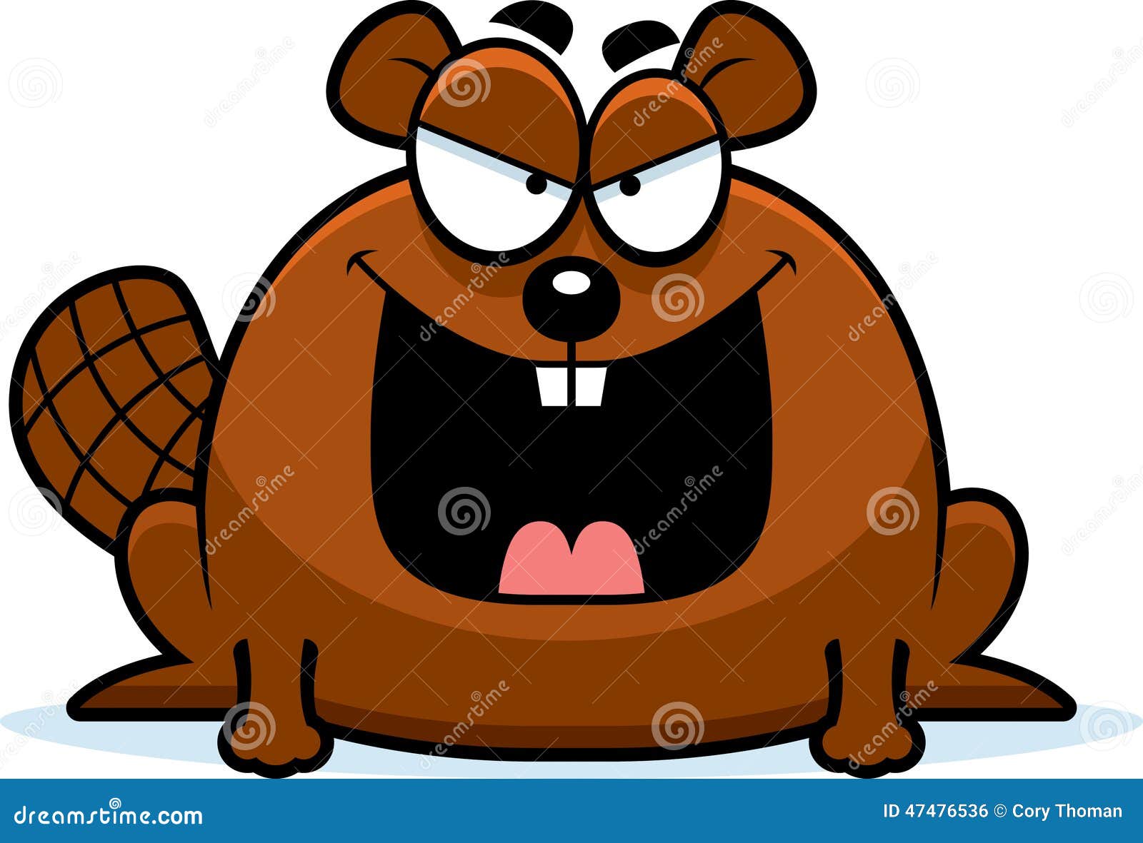 Castor pequeno sinistro ilustração do vetor. Ilustração de irritado ...