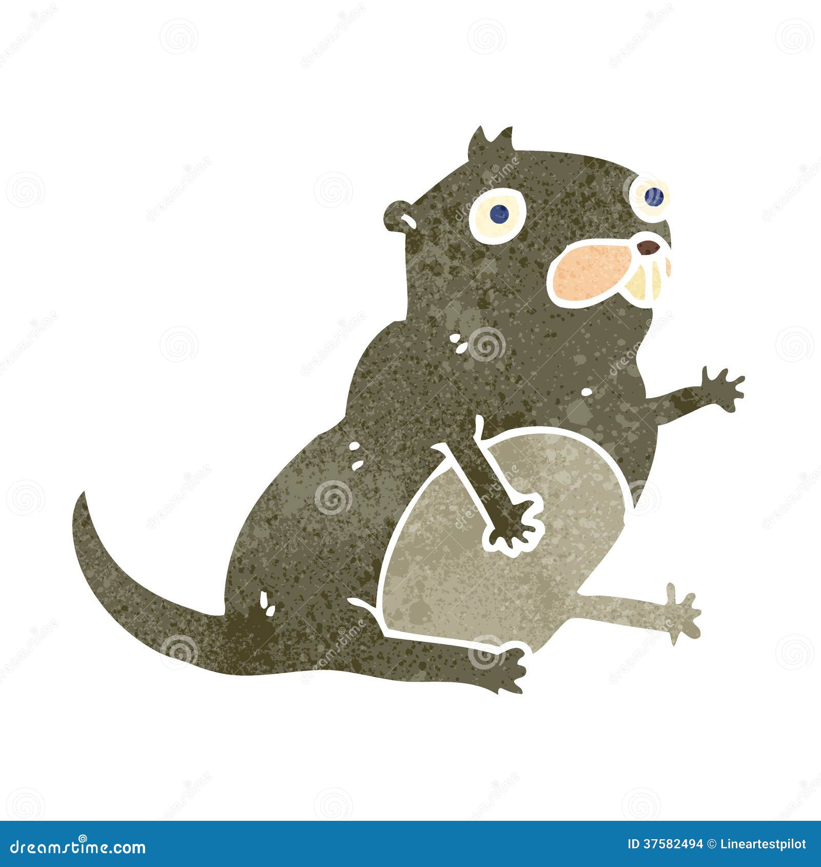 Castor Retro De La Historieta Ilustración del Vector - Ilustración de ...