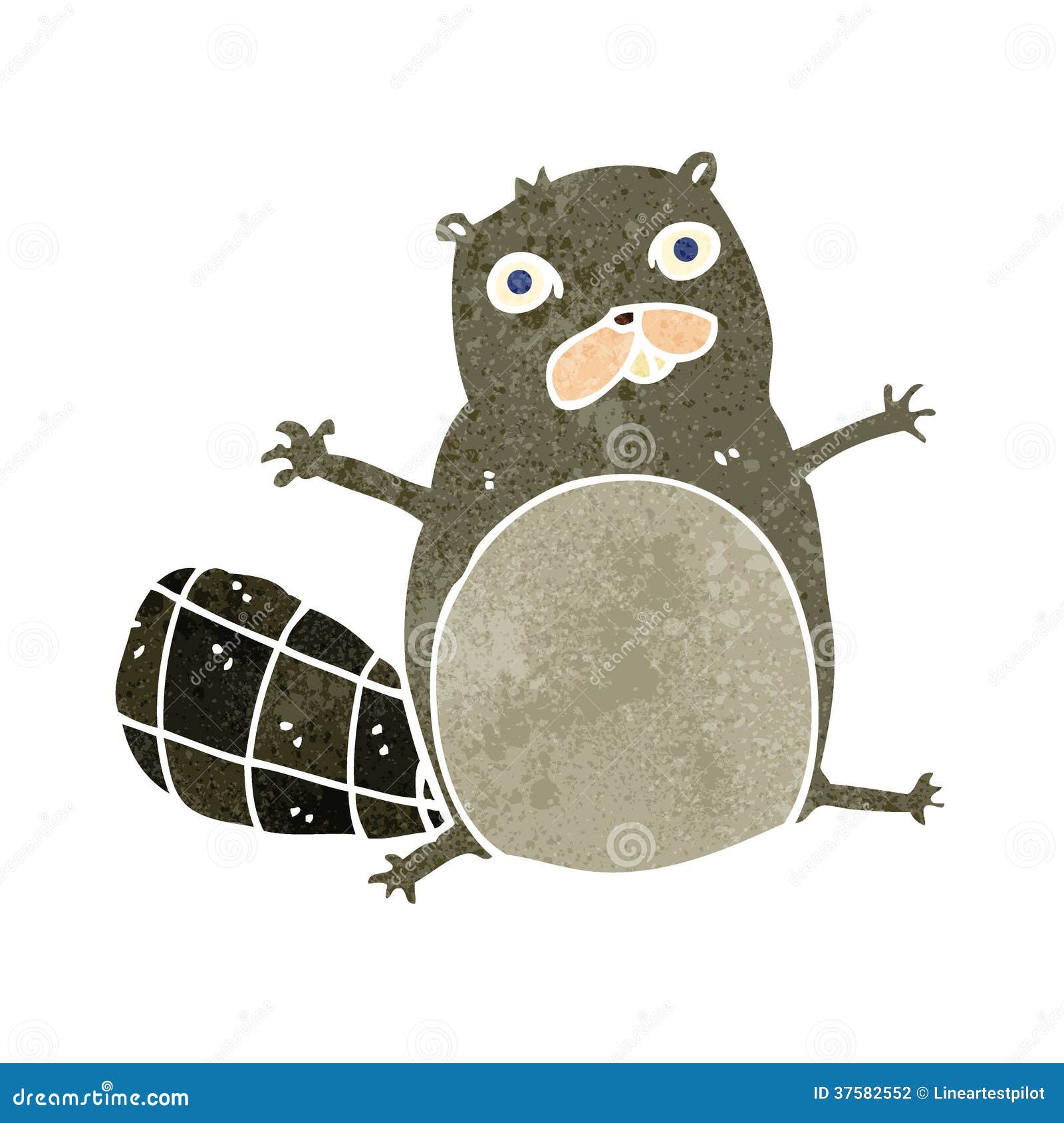 Castor Retro De La Historieta Ilustración del Vector - Ilustración de ...