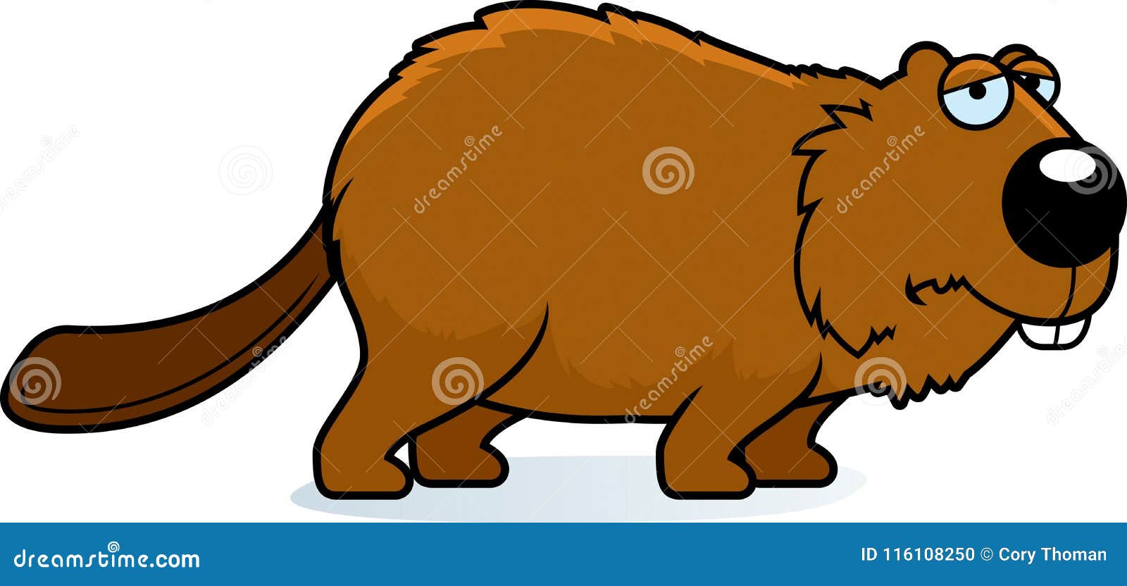 Castor Triste De La Historieta Ilustración del Vector - Ilustración de ...