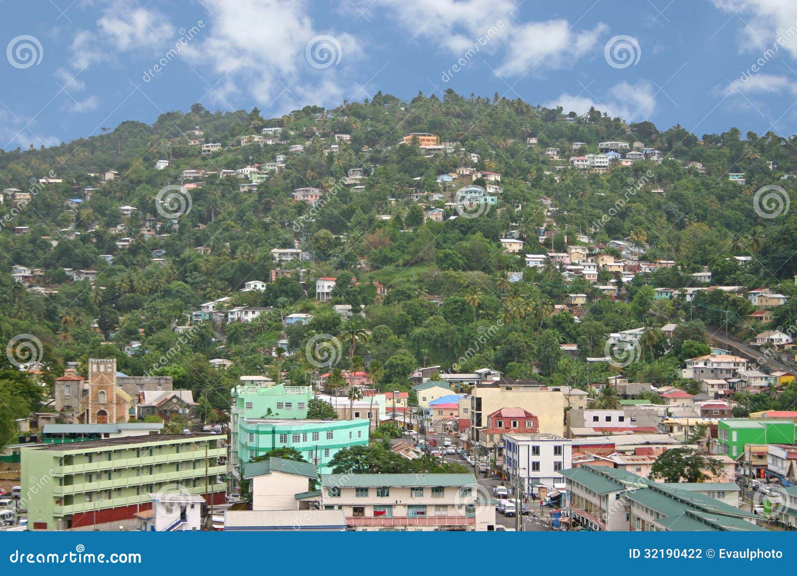 Castries, St Lucia stock photo. Image of caribbean, town - 32190422