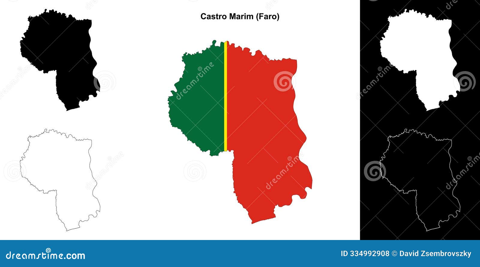 Castro Marim outline map stock illustration. Illustration of portugal ...