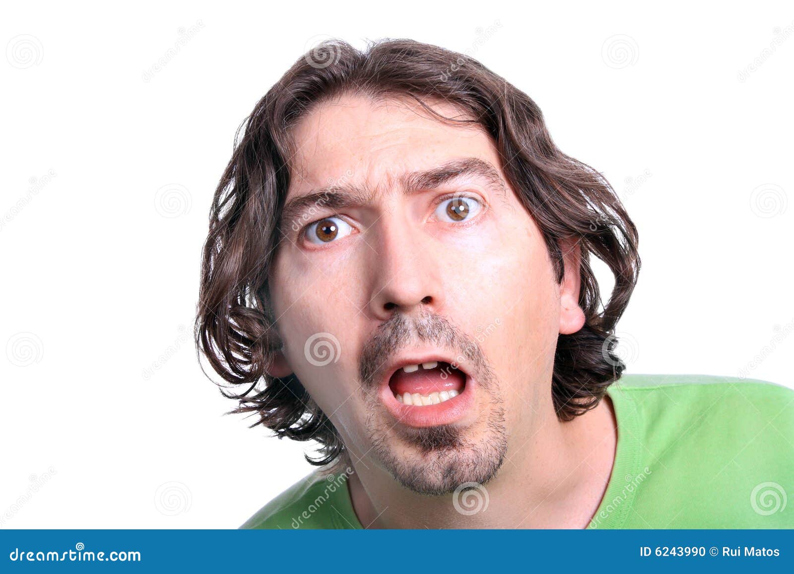 Casual afraid man portrait stock photo. Image of masculine - 6243990
