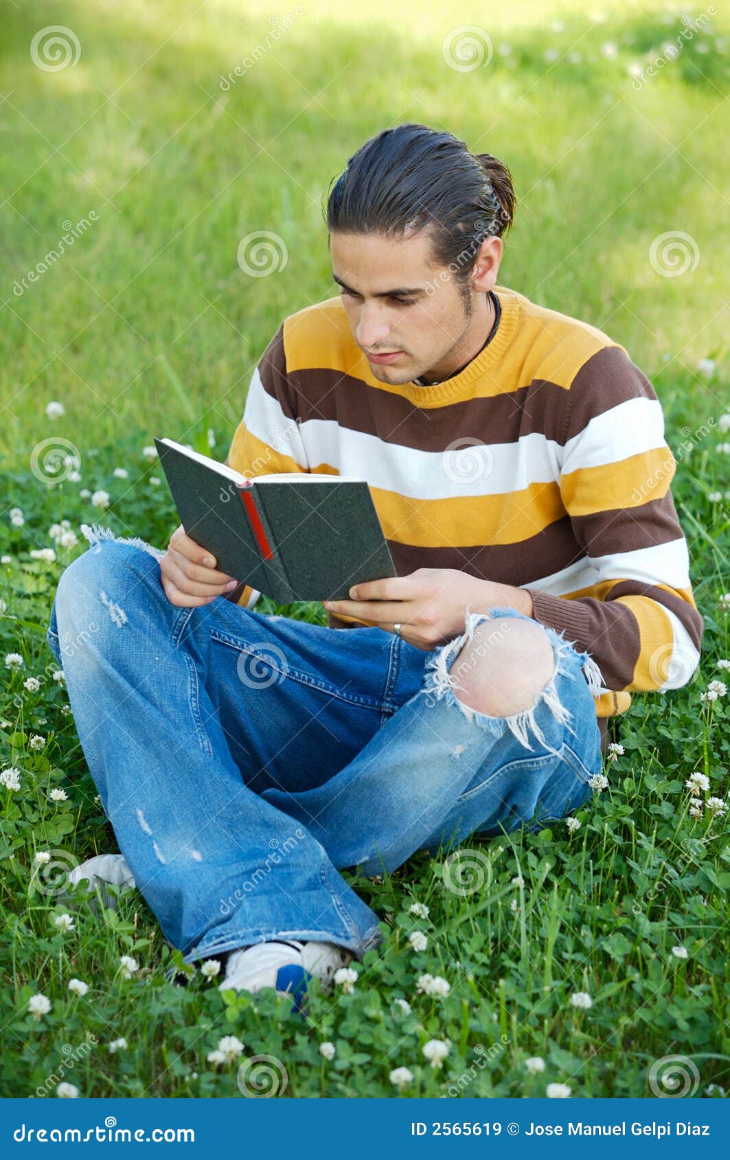 Casual boy reading stock image. Image of person, relax - 2565619