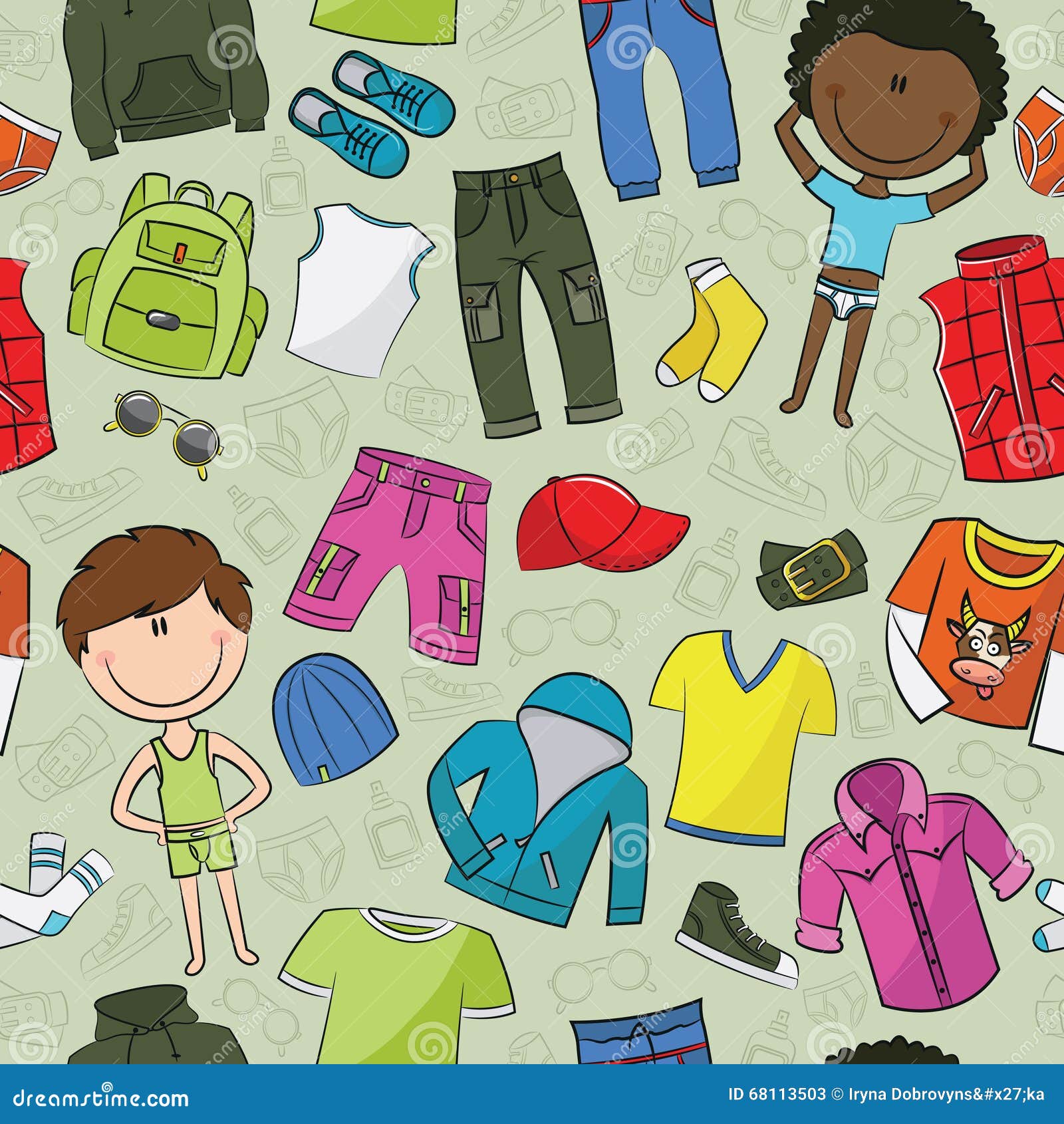 Casual Boys Clothes Pattern Stock Vector - Illustration of cotton ...