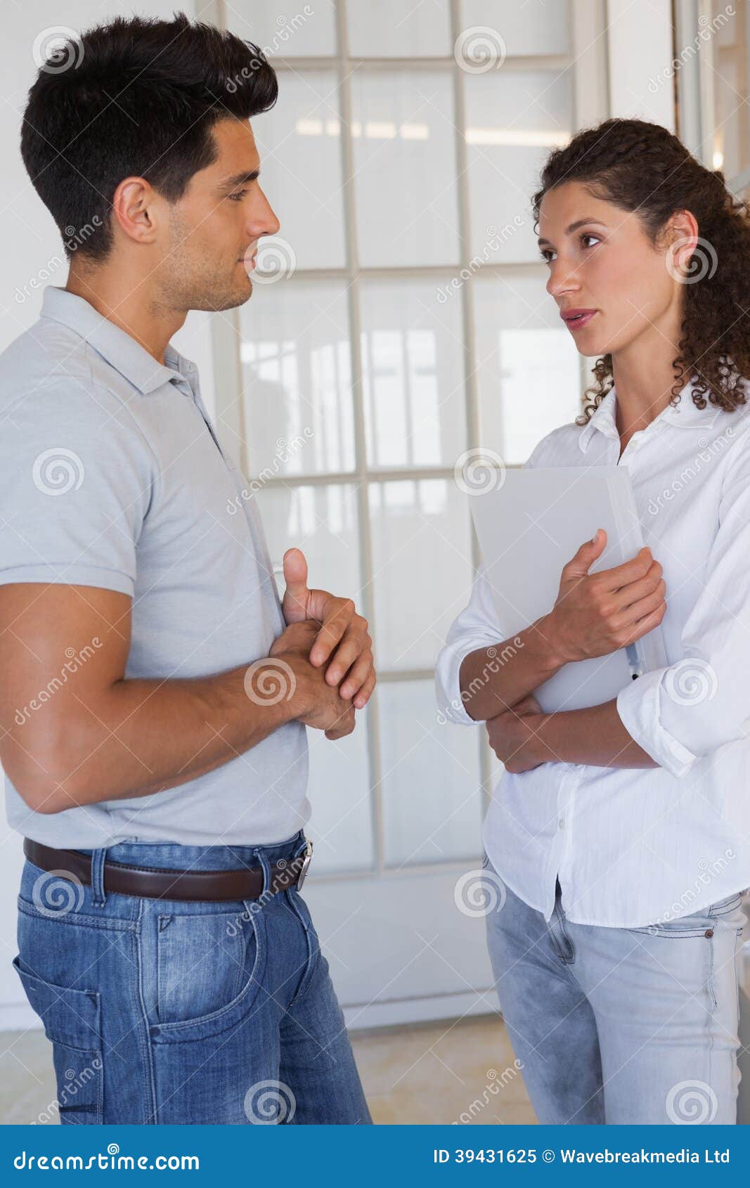 Casual Business Partners Having a Conversation Stock Image - Image of ...
