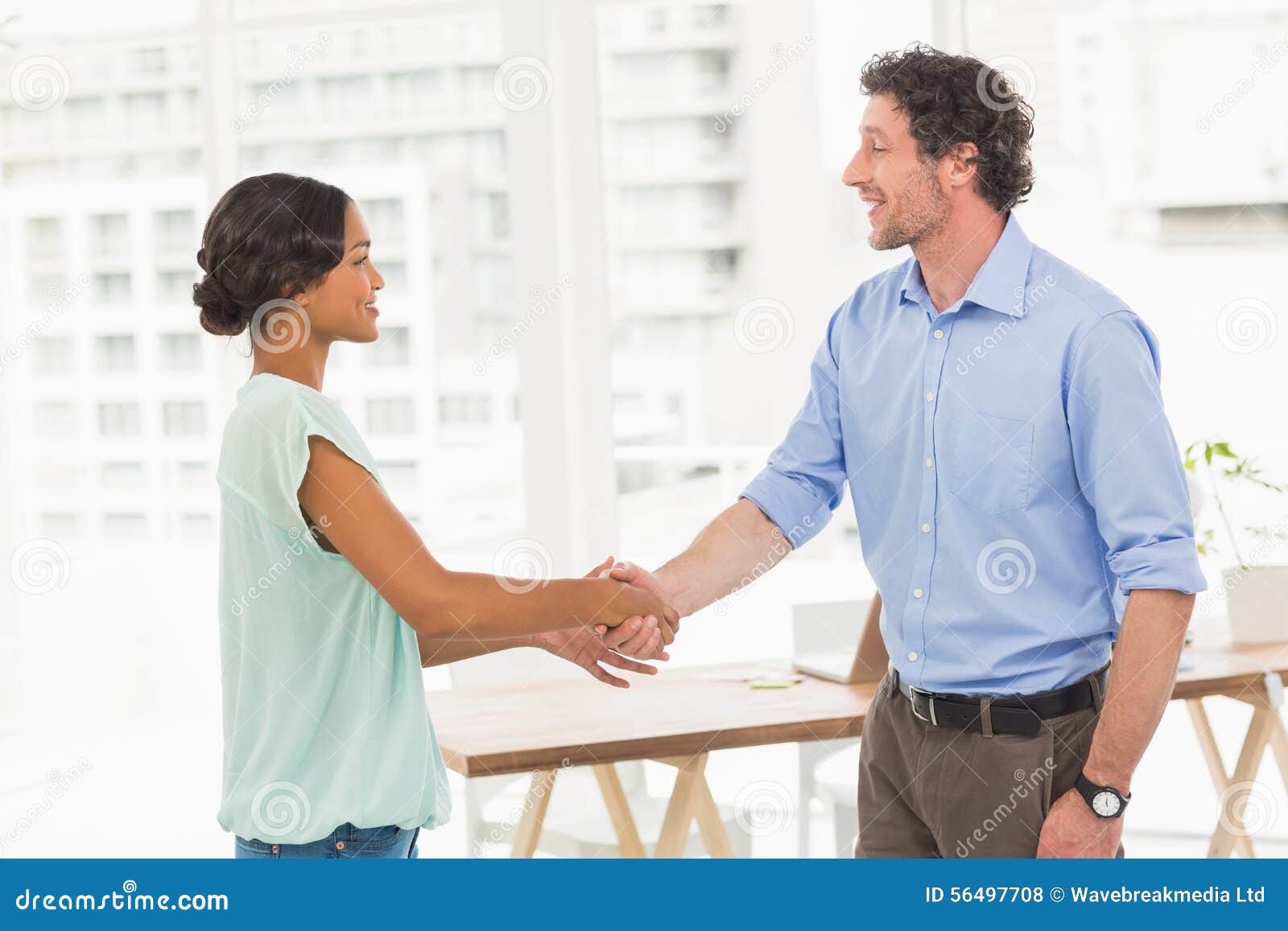 Casual Business Partners Shaking Their Hands Stock Photo - Image of ...