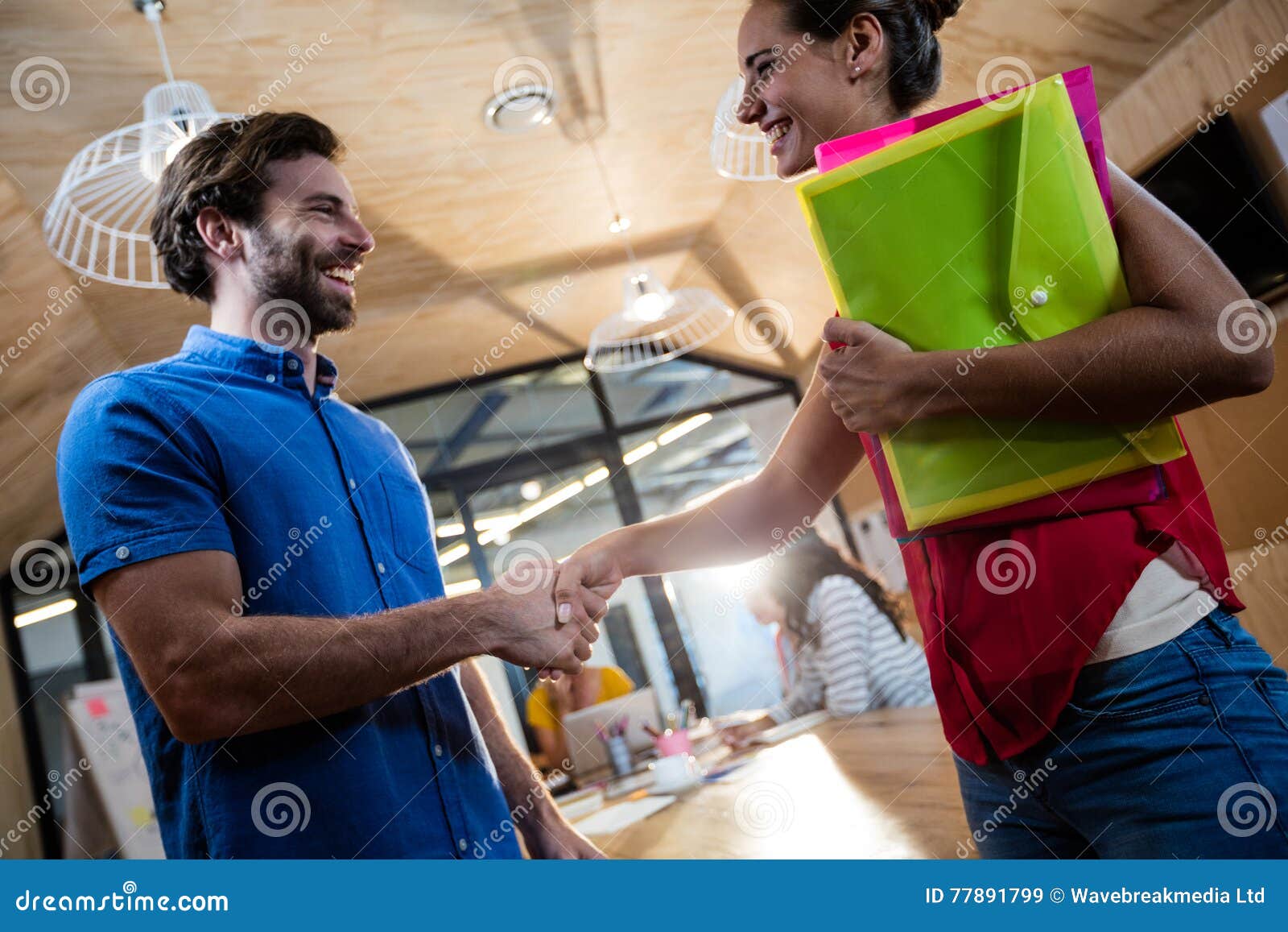 Casual Business People Shaking Their Hands Stock Image - Image of ...