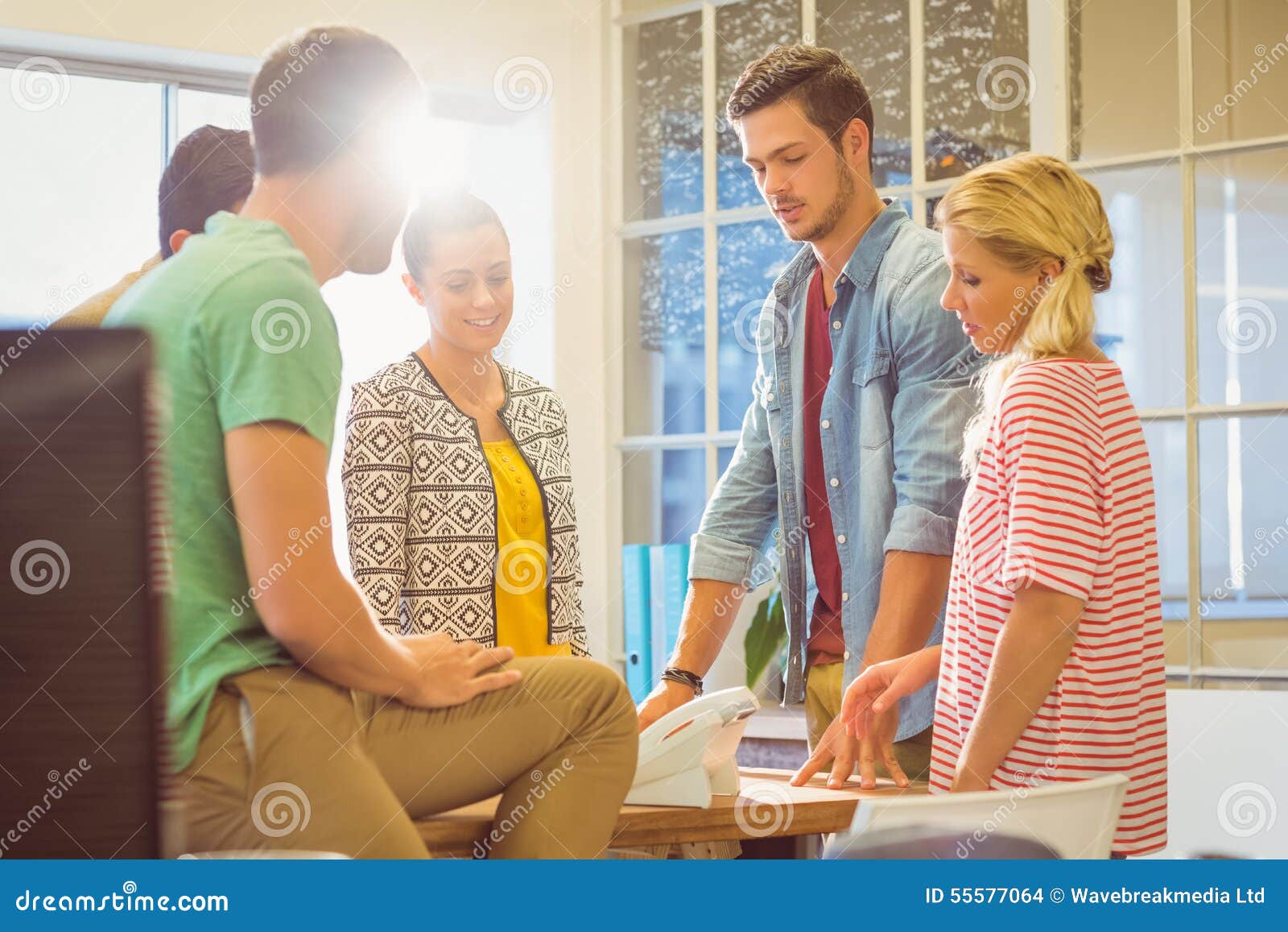 Casual Business People Speaking Together Stock Photo - Image of ...