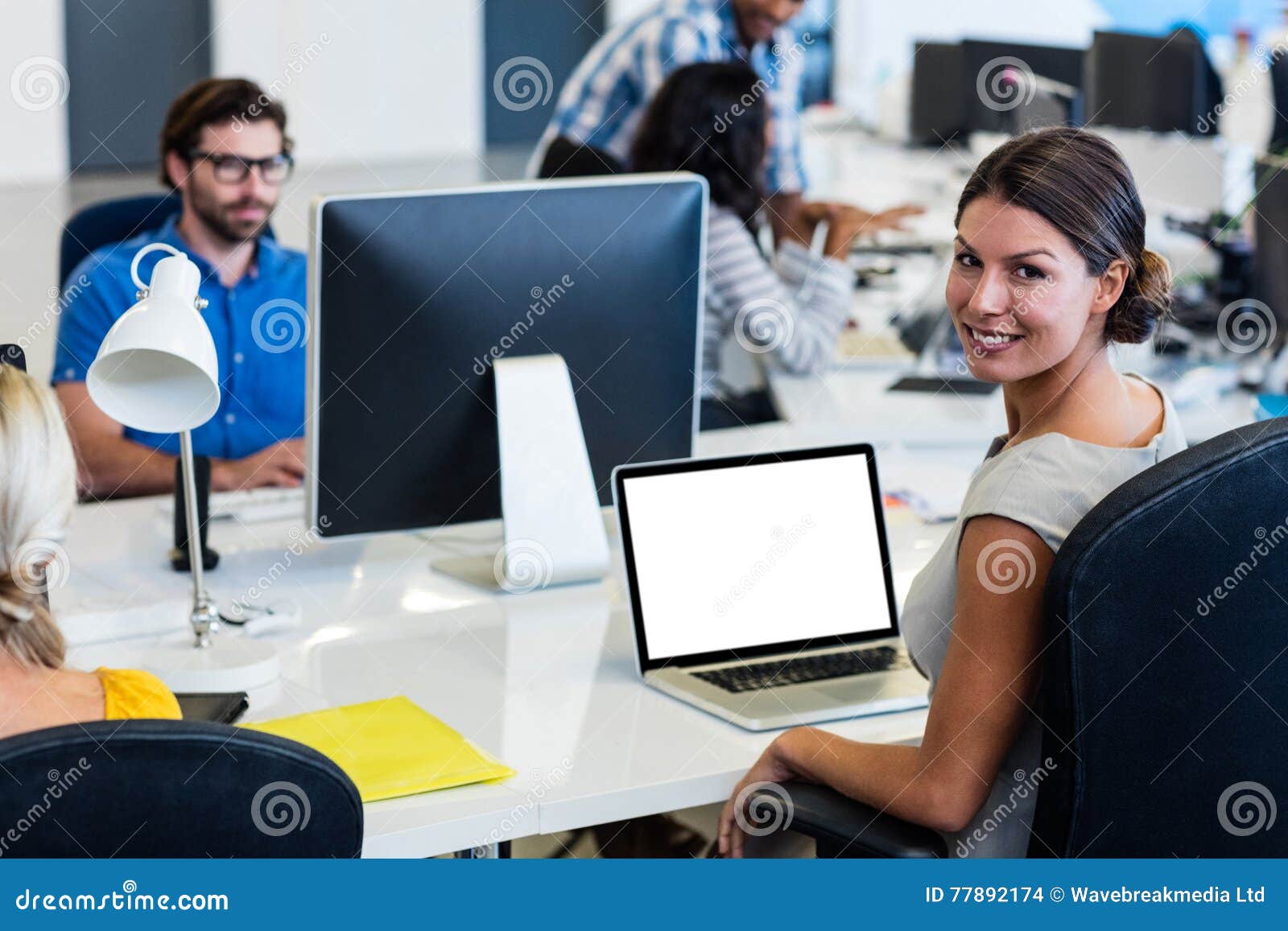 Casual Business People Using Technology Stock Photo - Image of desk ...