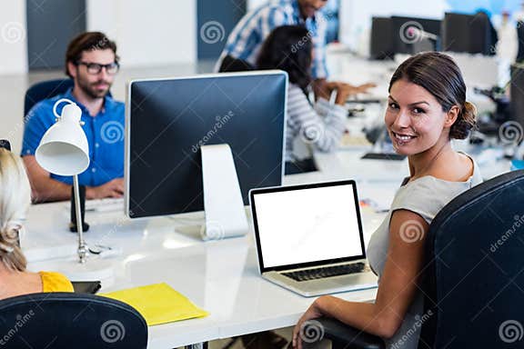 Casual Business People Using Technology Stock Photo - Image of desk ...