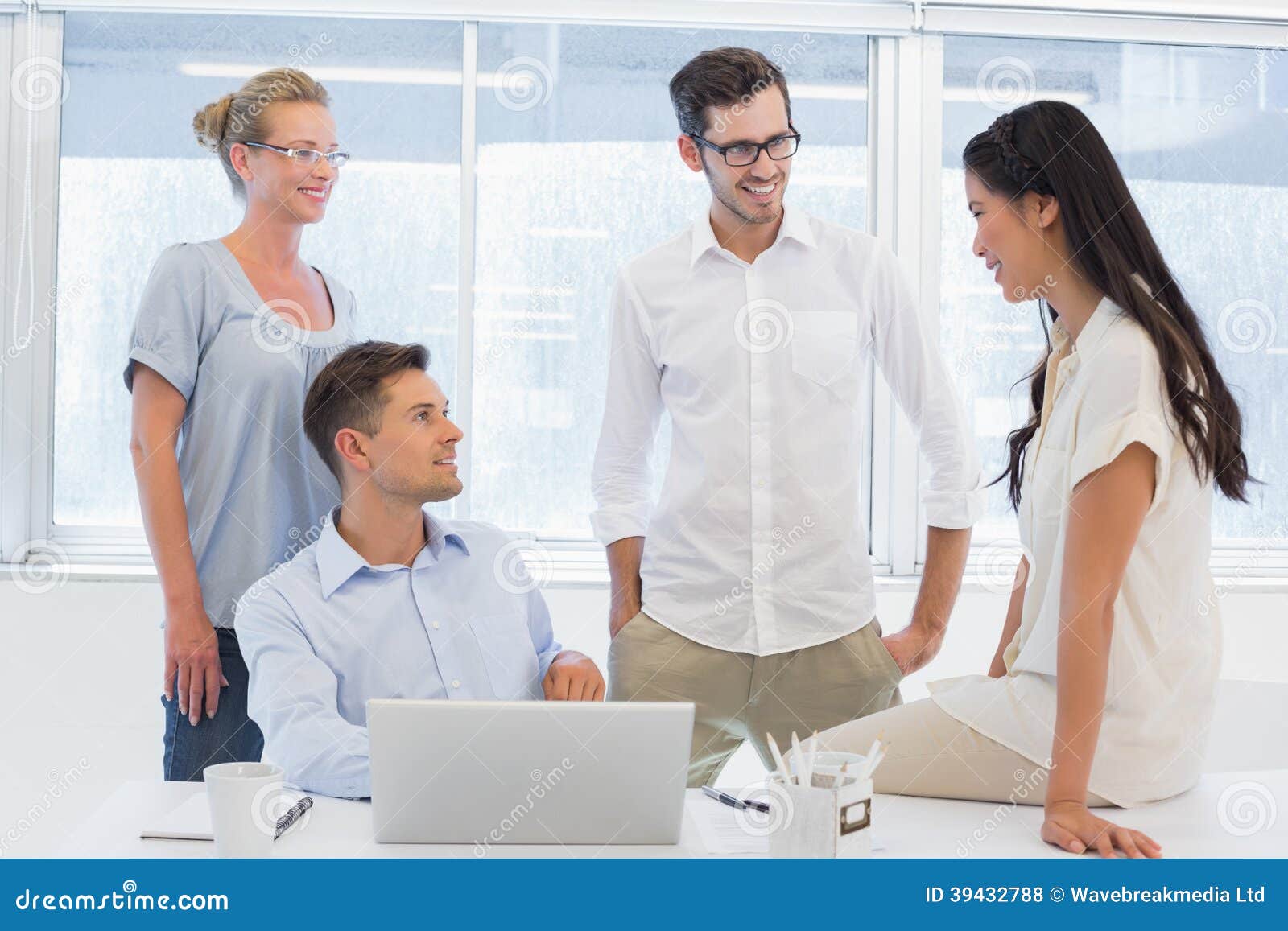 Casual Business Team Chatting Together Stock Photo - Image of ...