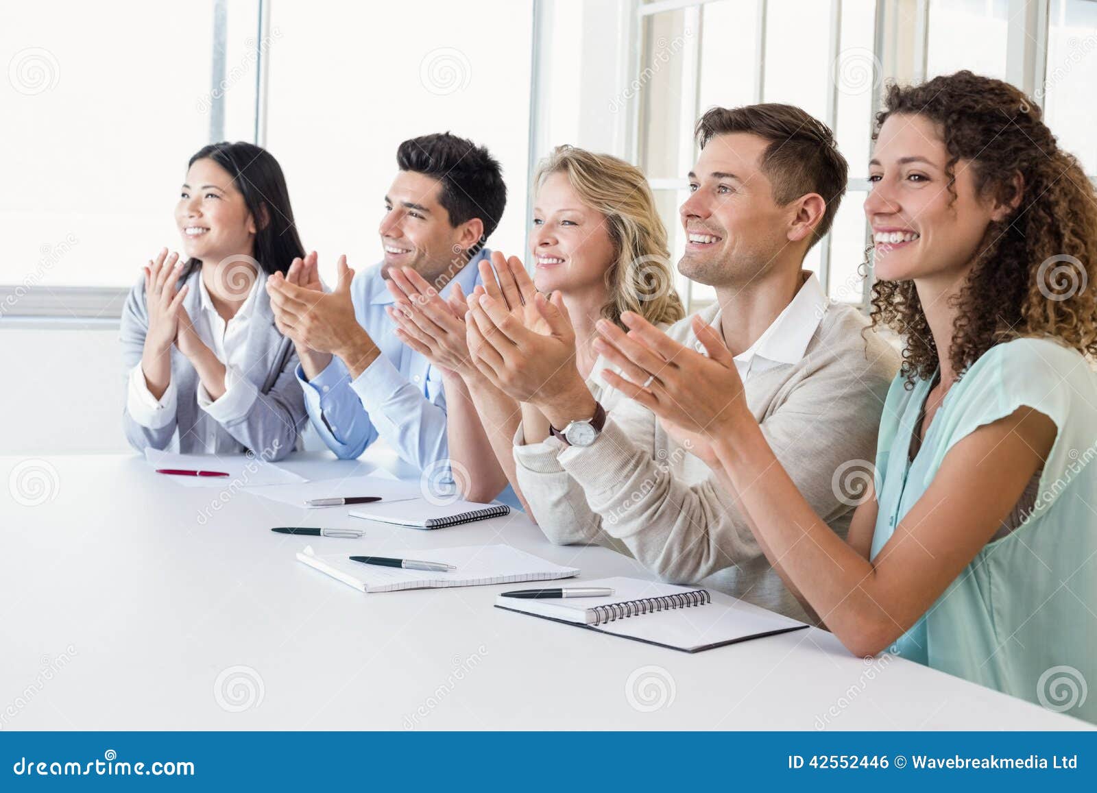 Casual Business Team Clapping at Presentation Stock Photo - Image of ...